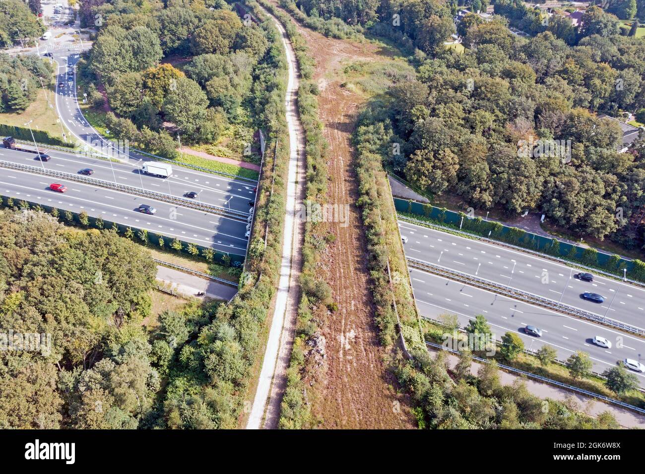 Aerial from ecoduct Laarderhoogt in the Netherlands Stock Photo - Alamy