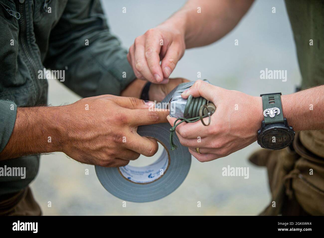U.S. Marine Corps Sgt. Jose Gonzalez and Sgt. Timothy Allen, explosive ...