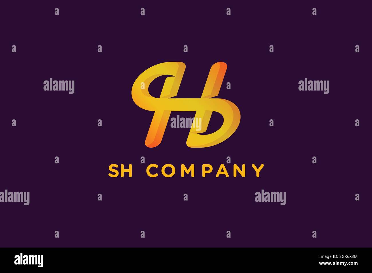 Creative Modern monogram Letter S H logo design element . usable ...