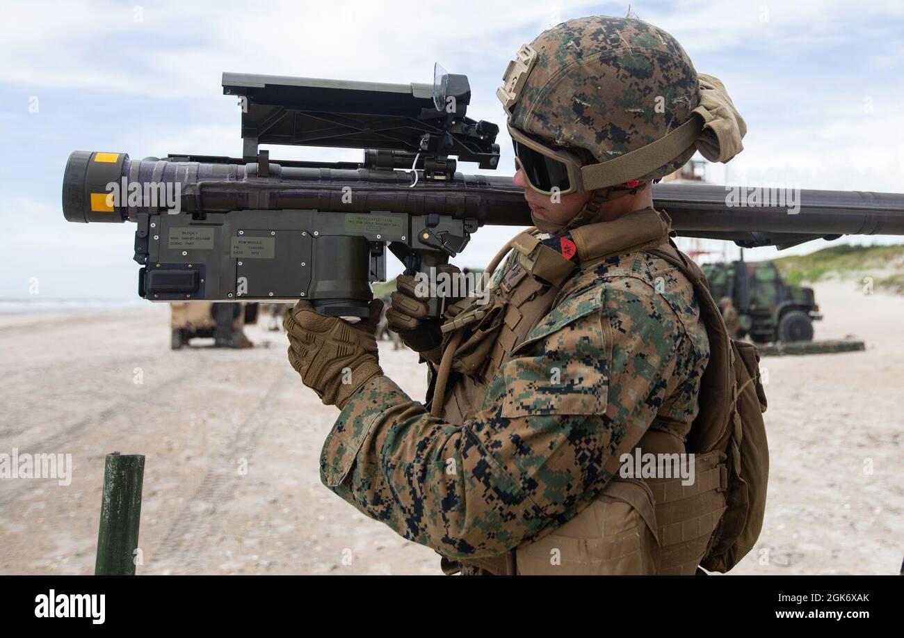 U.S. Marine Corps Anthony Sielaw loads a FIM-92 Stinger Missile during ...