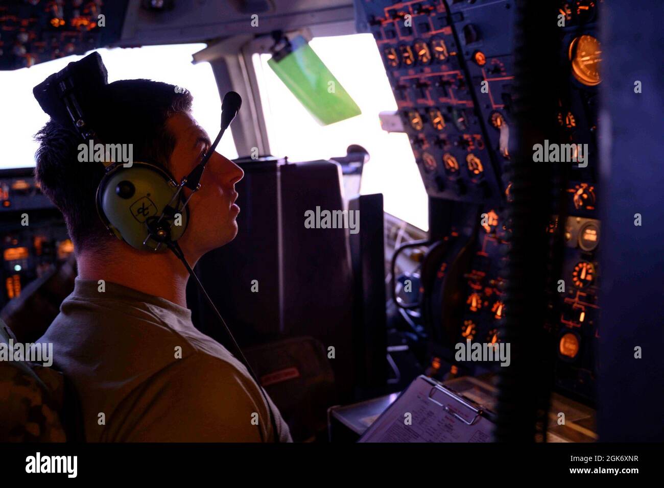 U.S. Air Force Staff Sgt. Foster Griffith, flight engineer, 908th ...