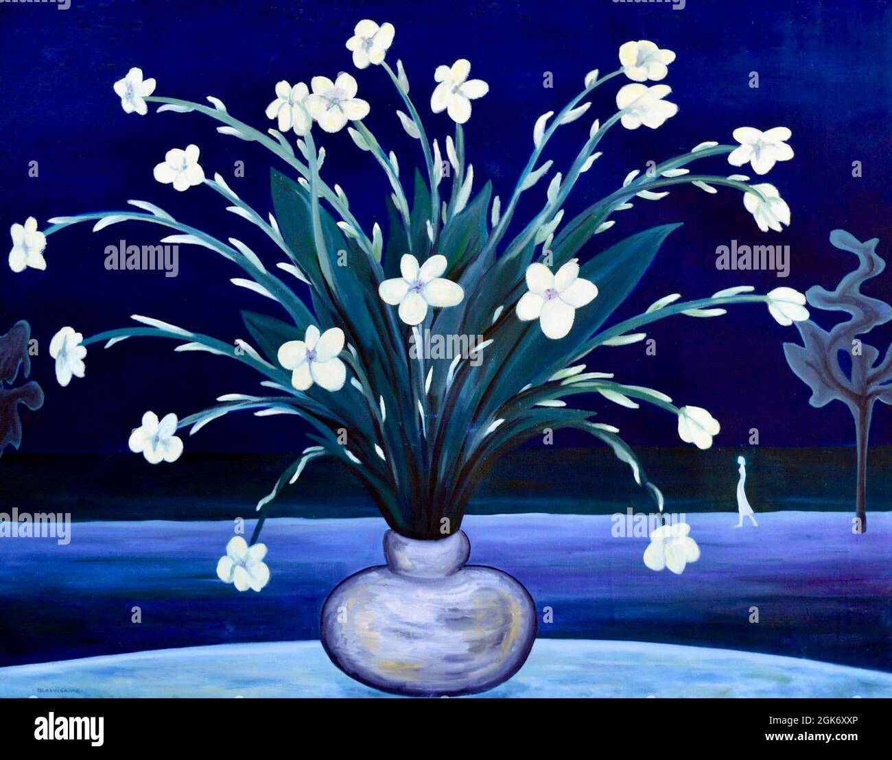 Marguerite Blasingame artwork entitled Plumeria Night - Surreal ...