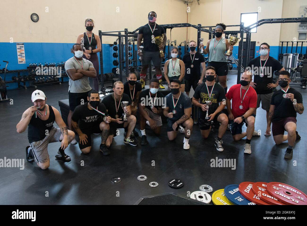 The competitors of the annual power lifting competition pose for a ...