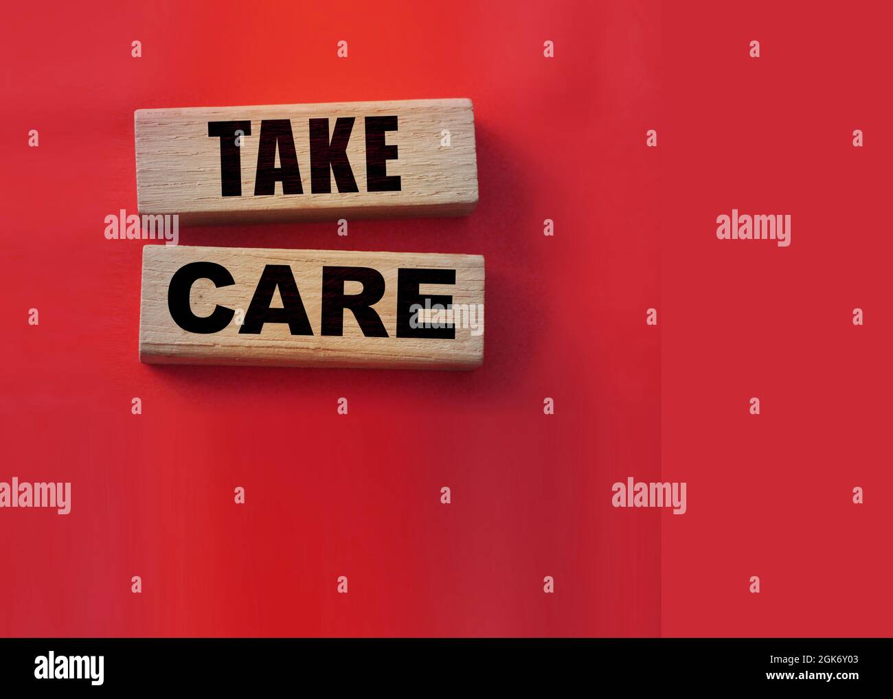 words take care on wooden blocks. Self care and healthcare concept ...