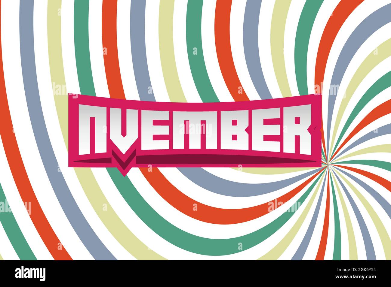 November text in abstract sunburst format pattern object outline ...