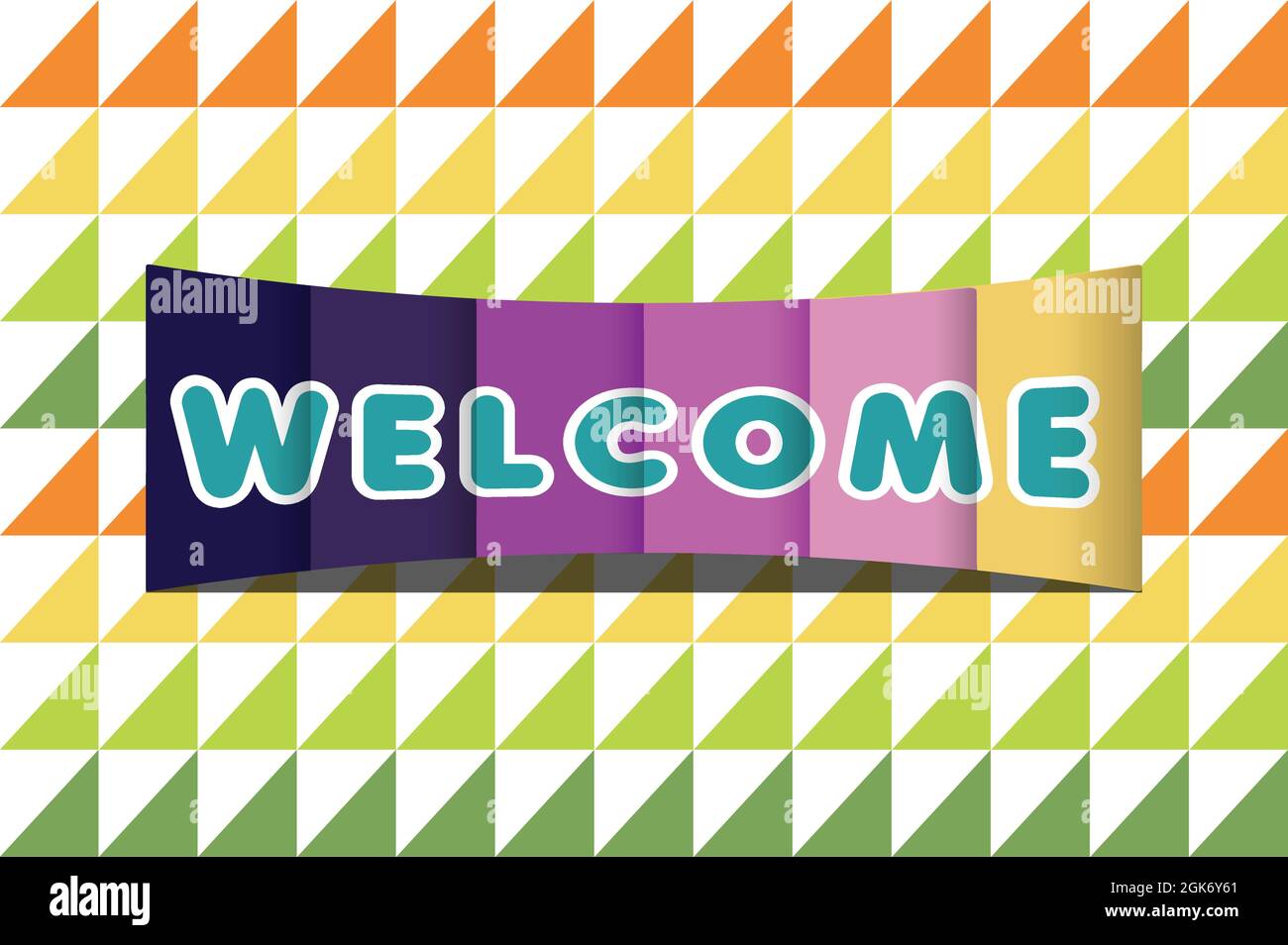 welcome text in abstract Asymmetrical format pattern object outline ...