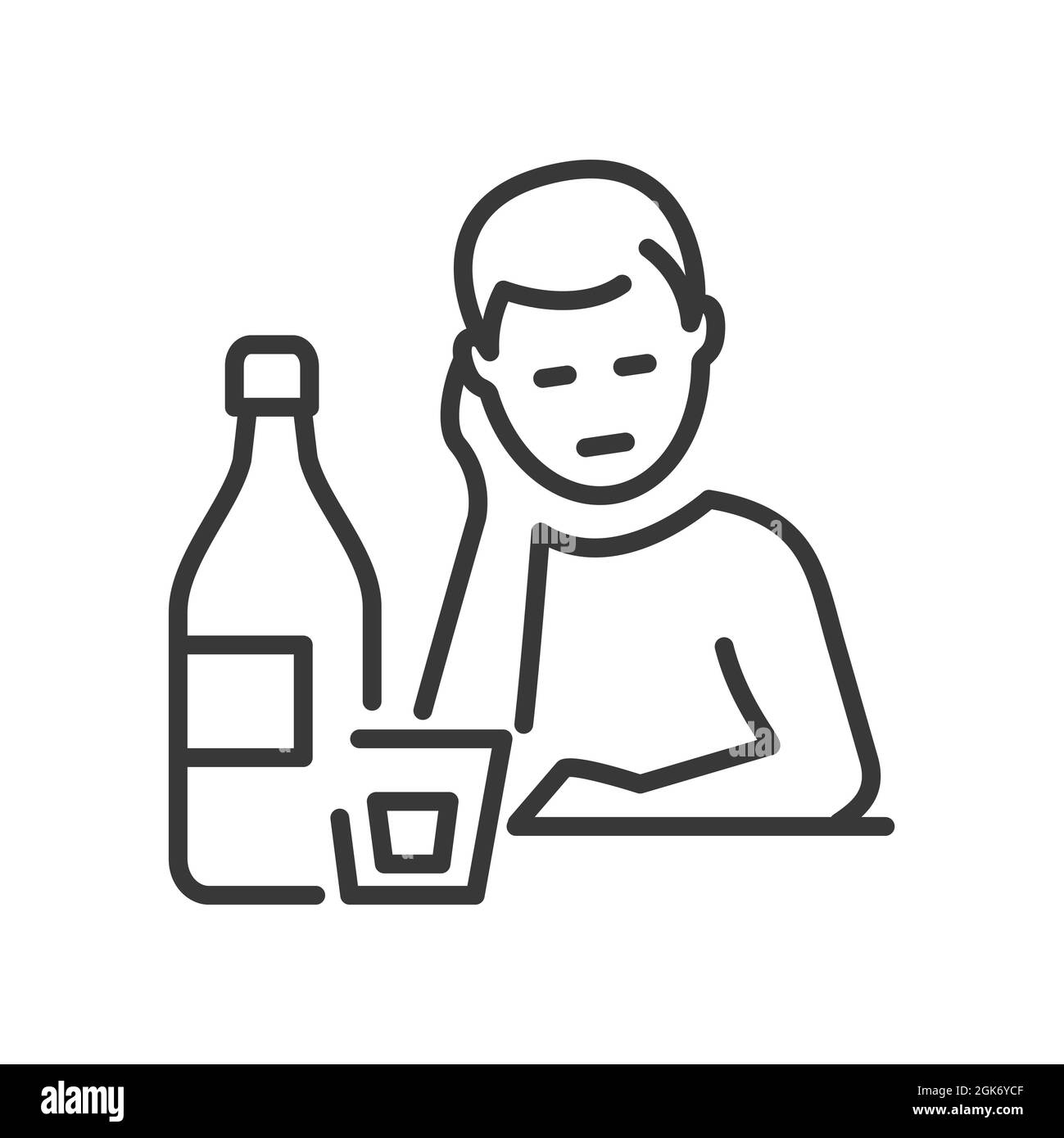 Bad habits - vector line design single isolated icon on white ...