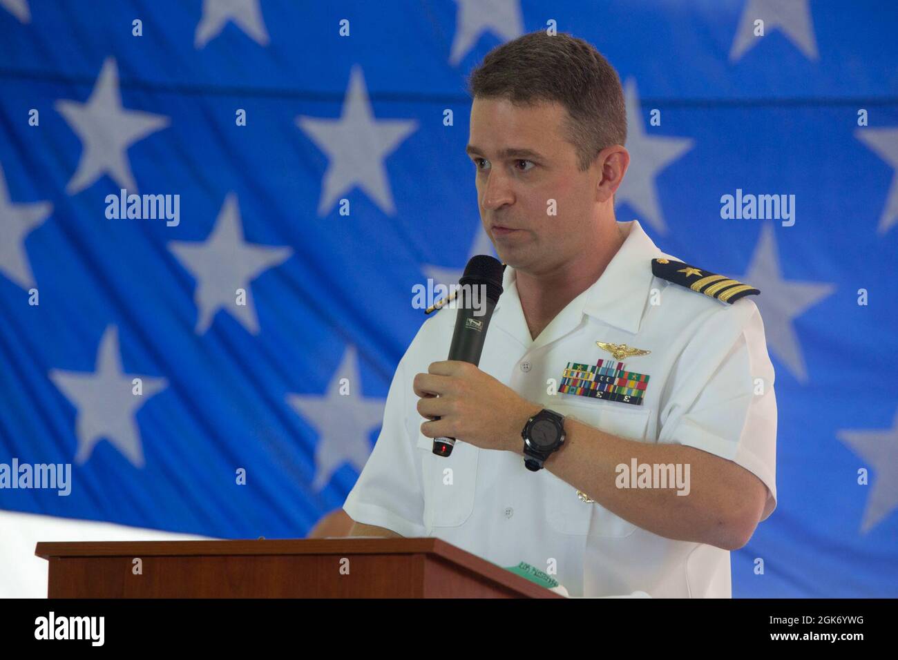 U.S. Navy Cmdr. Keith F. Klosterman, commanding officer of Naval ...
