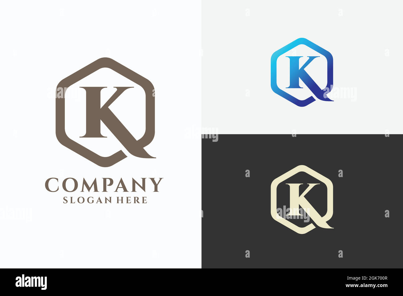 vector logotype letter K isolated hexagon shape graphic logo design ...