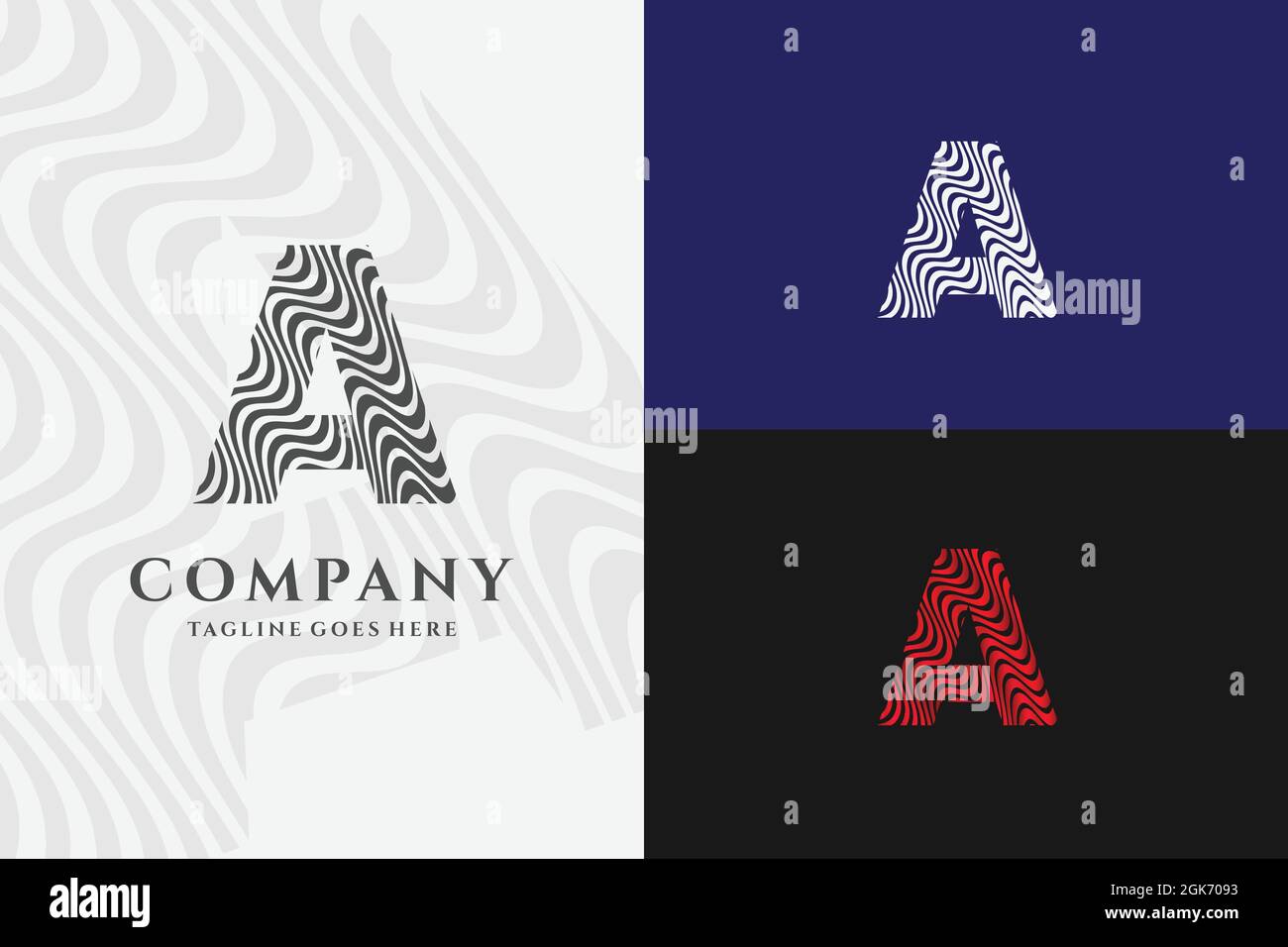 set of logotype monogram wavy letter RC.R.C wavy style logo design ...