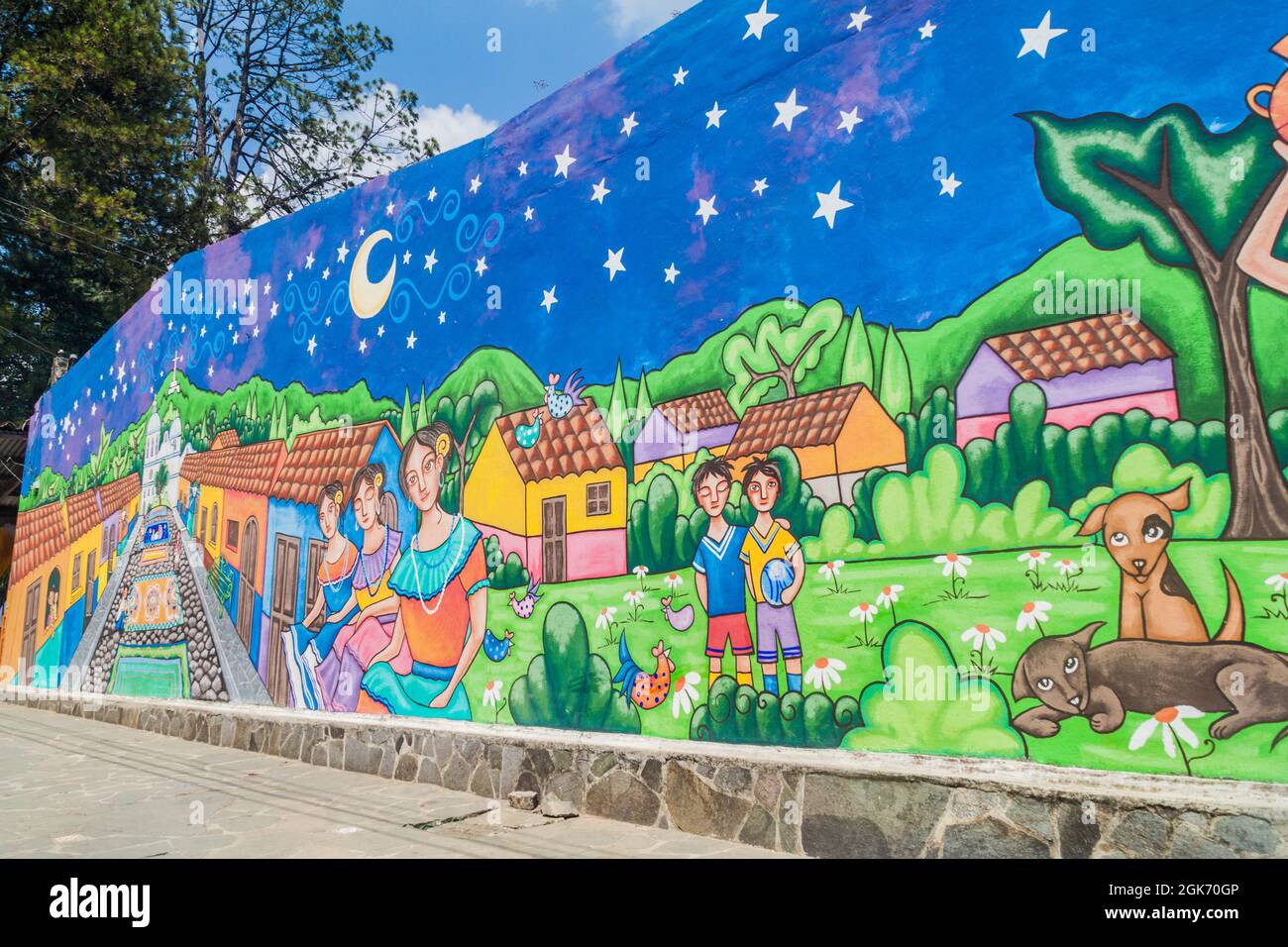 CONCEPCION DE ATACO, EL SALVADOR - APRIL 3, 2016: Colorfuly painted ...