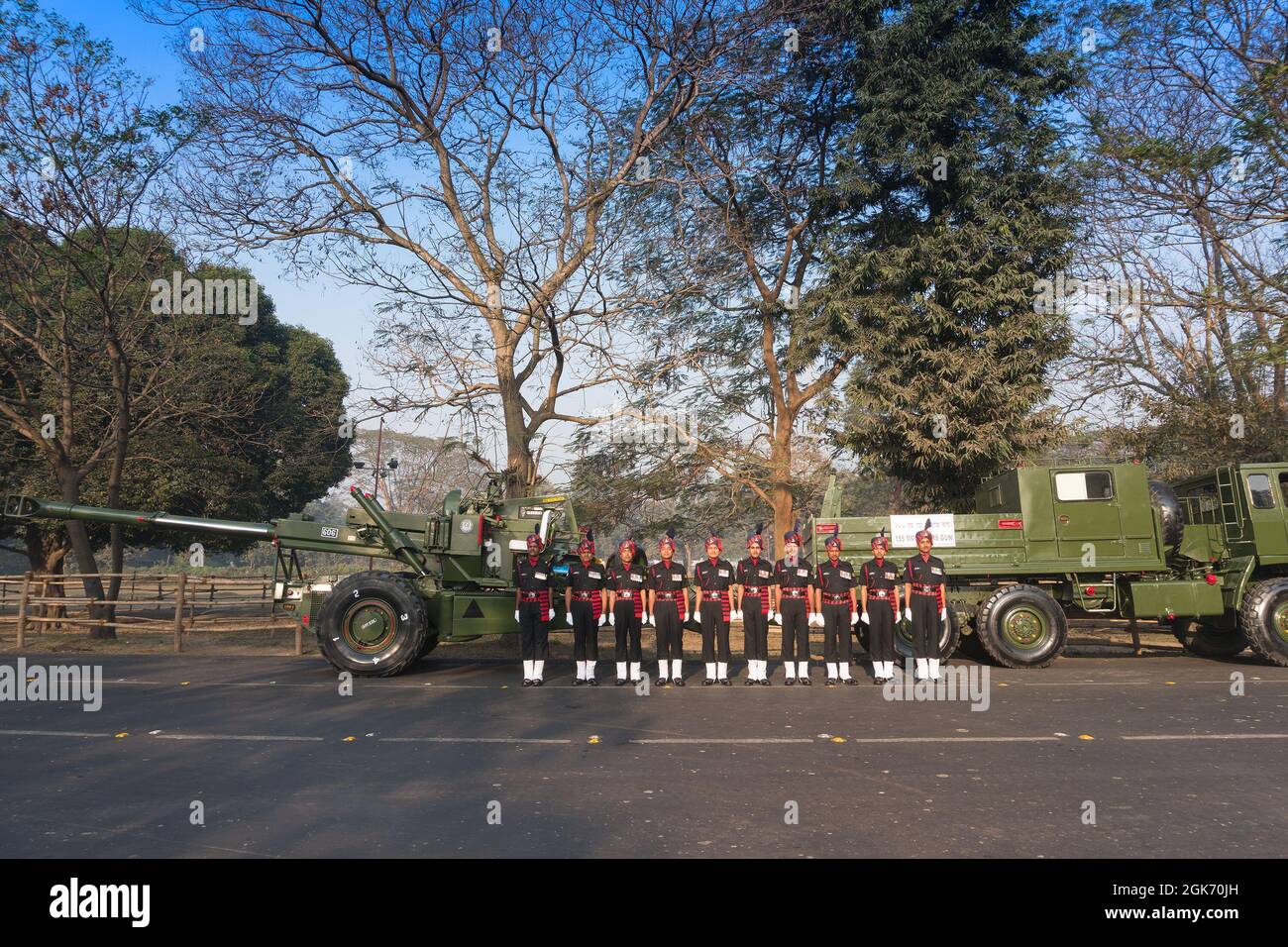Kolkata, West Bengal, India - 23rd Januaray 2018 : Indian army men ...