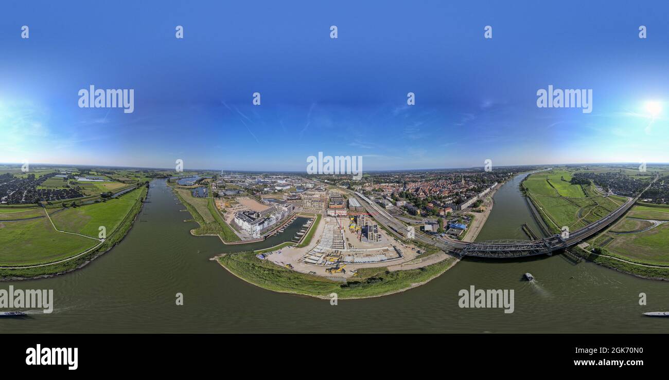 Aerial industrial view of building plot ready for use in 3D environment ...