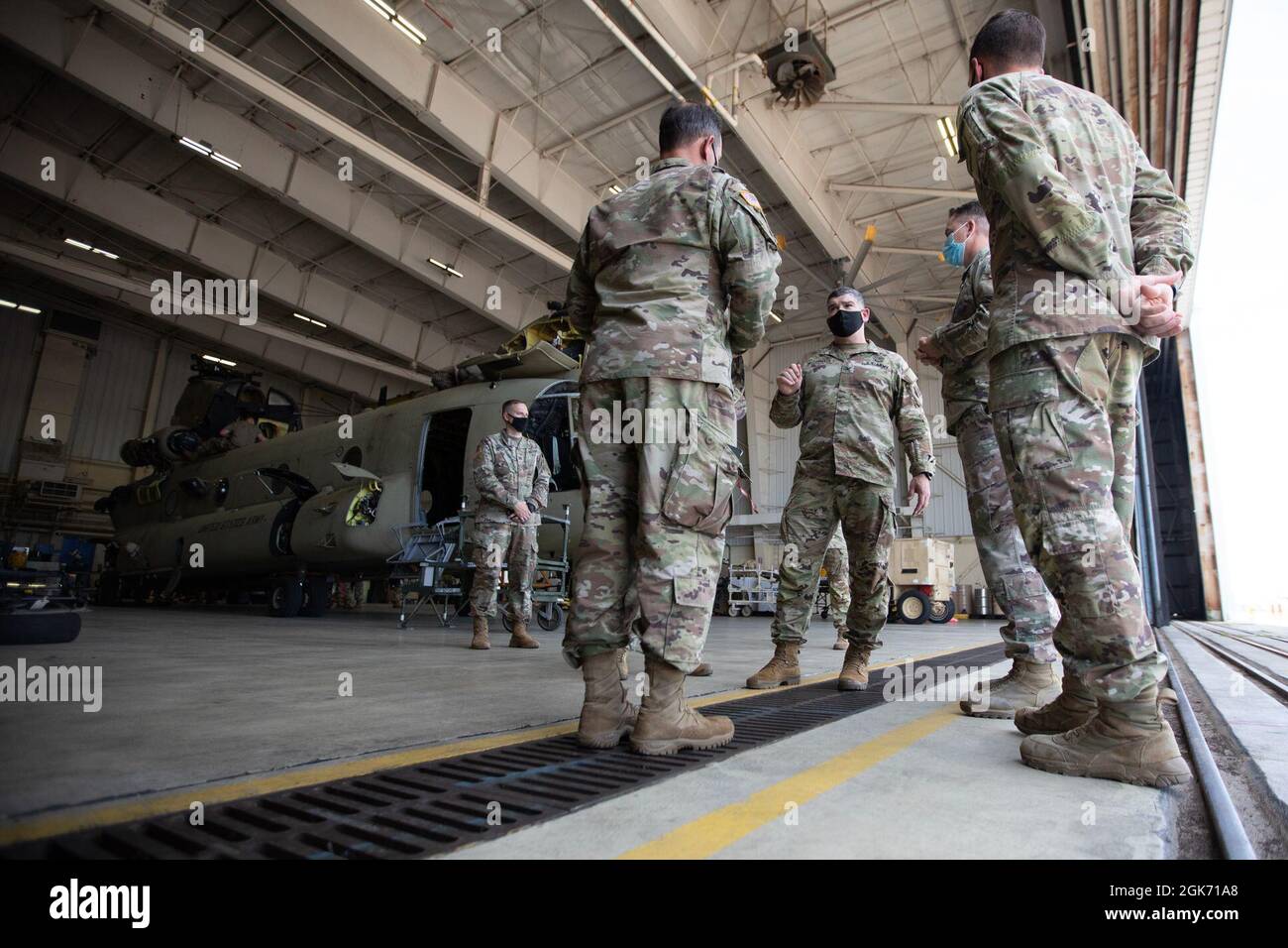 Senior leaders, assigned to the 3rd Combat Aviation Brigade, brief Col ...