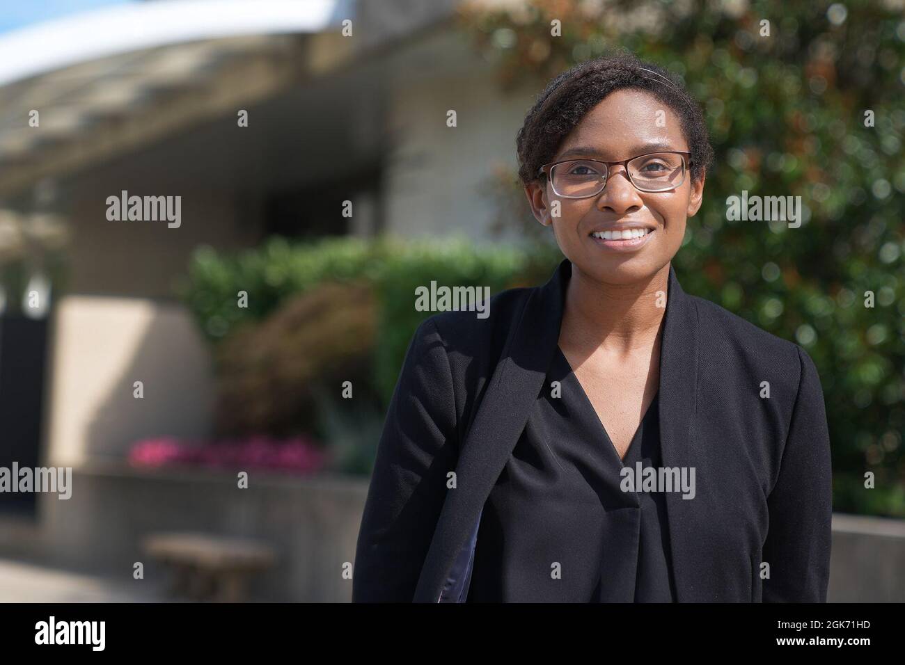 Aura Teasley, U.S. Air Force Premier College Intern, stands at U.S ...
