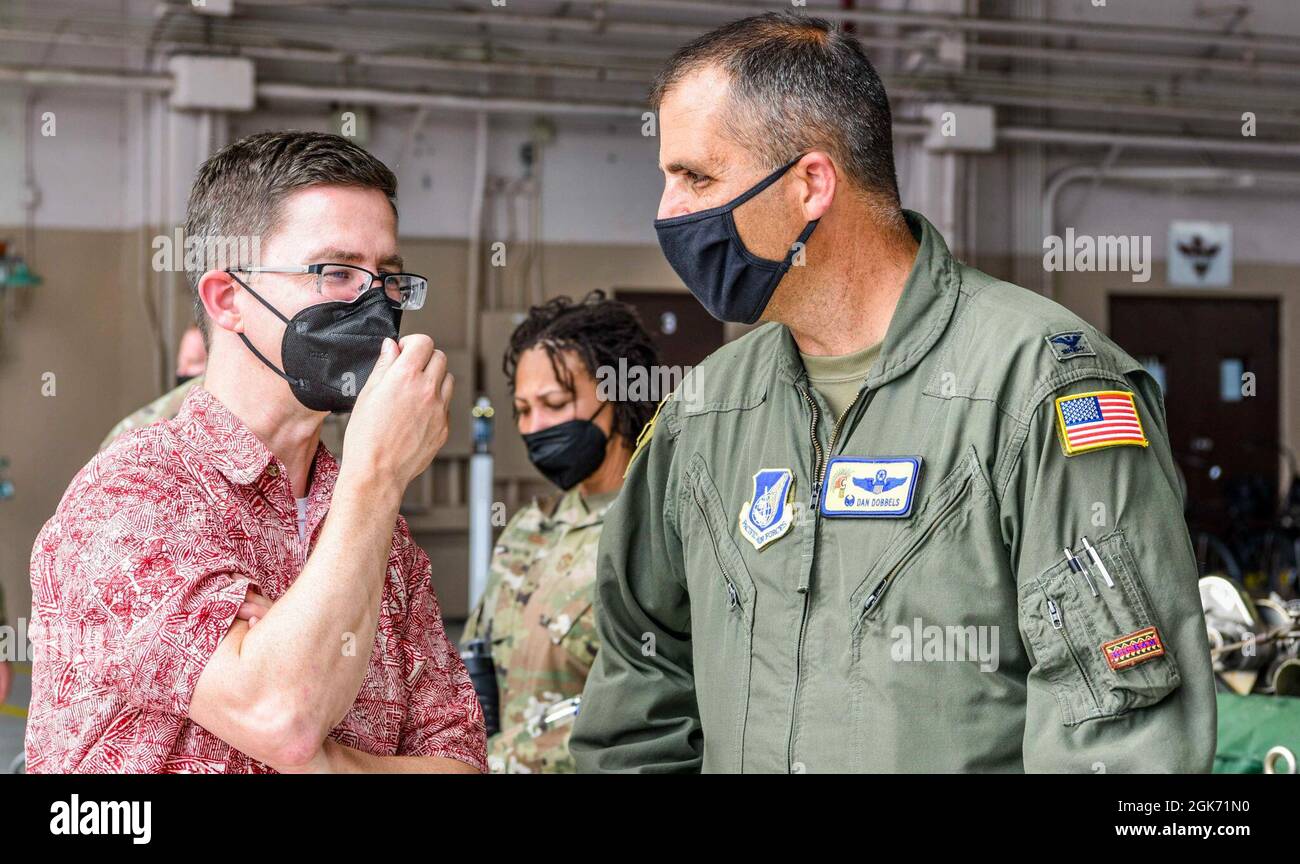 U.S. Air Force Col. Daniel Dobbels, 15th Wing commander, discusses the ...