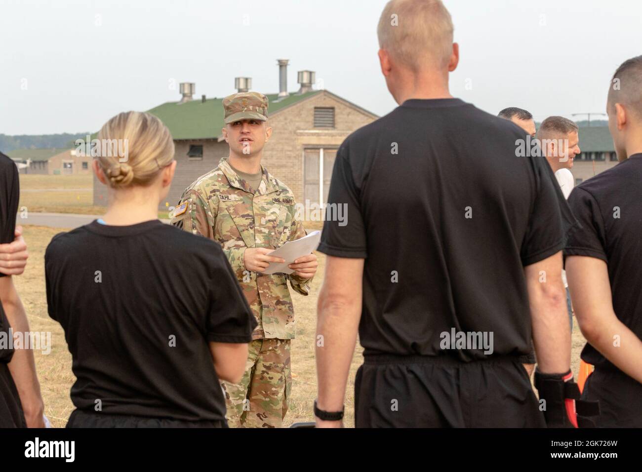 2nd Lt Josh Dahl, 1-125 Field Artillery, Distro Platoon leader, reads ...