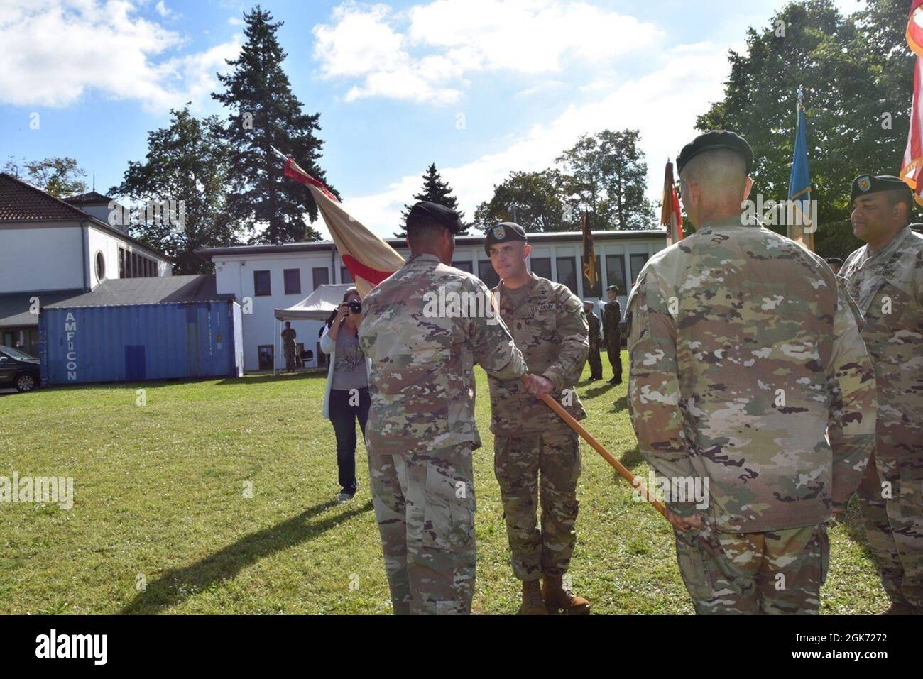 New Wiesbaden Garrison Command Sergeant Major Richard Russell accepts ...