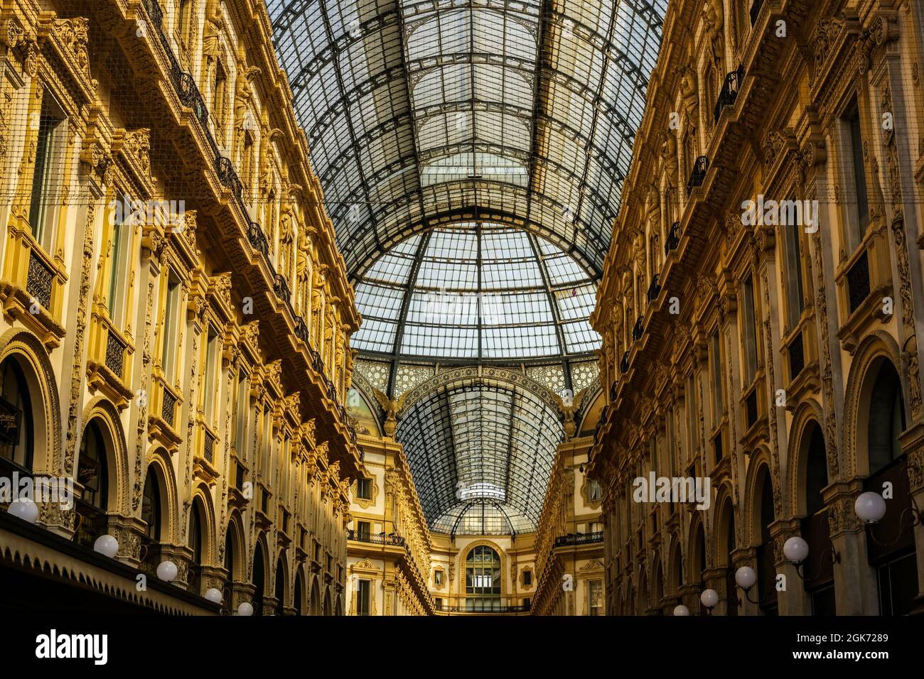 View of Vittorio Emanuele Gallery in Milano Downtown Stock Photo - Alamy