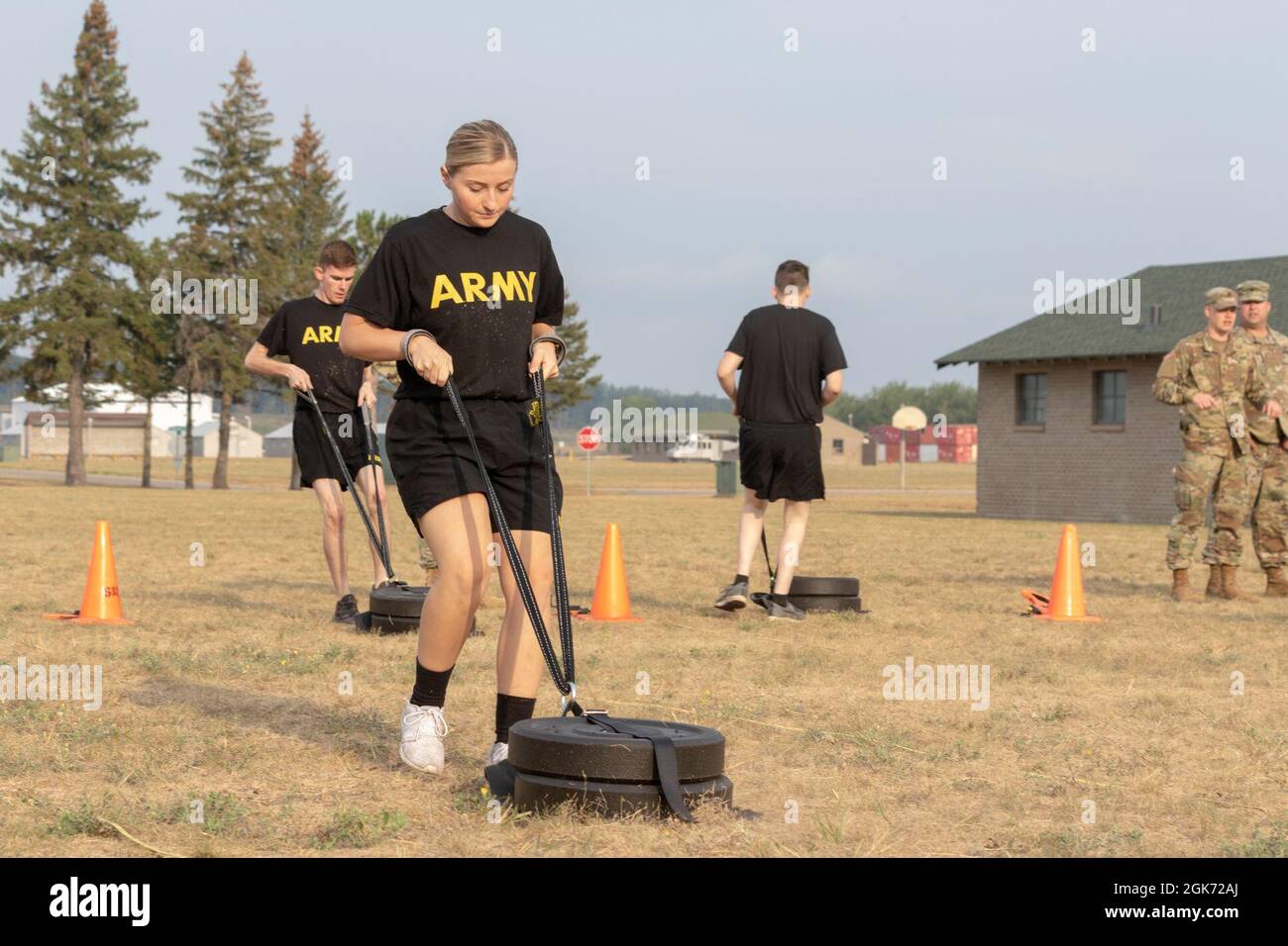 Soldiers from 1-125 Field Artillery, participate in the sprint-drag ...
