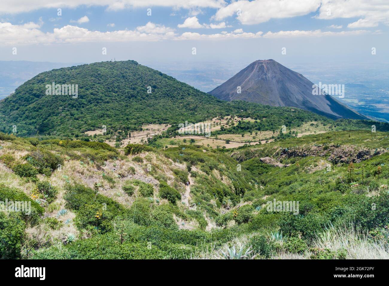Cerro Verde volcano (left), Izalco volcano (right), El Salvador Stock ...