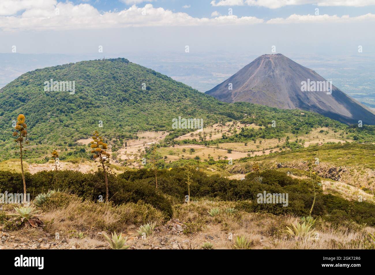 Cerro Verde volcano (left), Izalco volcano (right), El Salvador Stock ...
