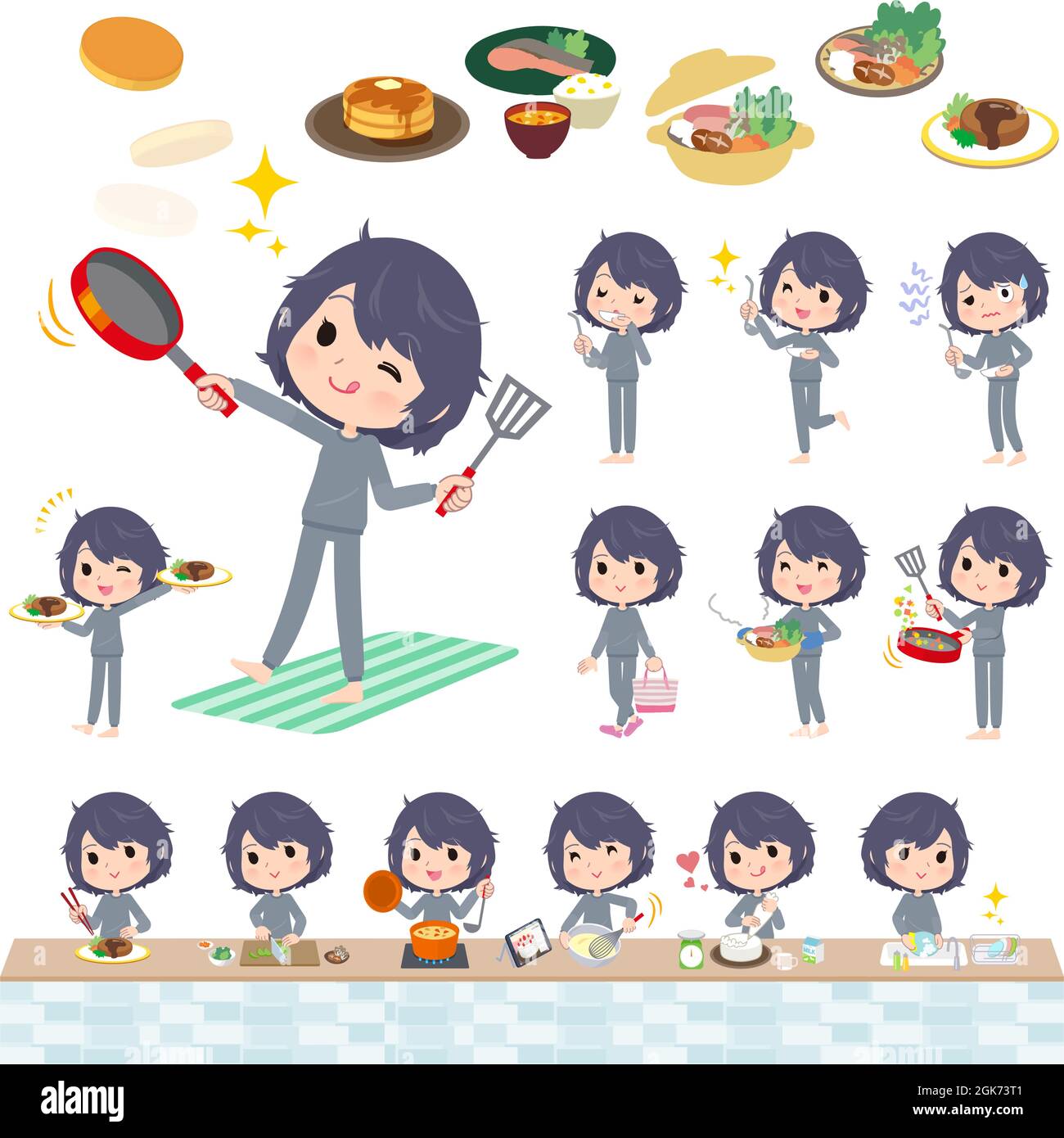 Japanese women cooking Cut Out Stock Images & Pictures - Alamy
