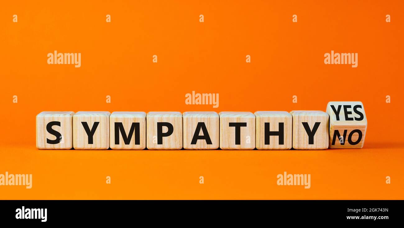Sympathy yes or no symbol. Turned a wooden cube and changed words ...