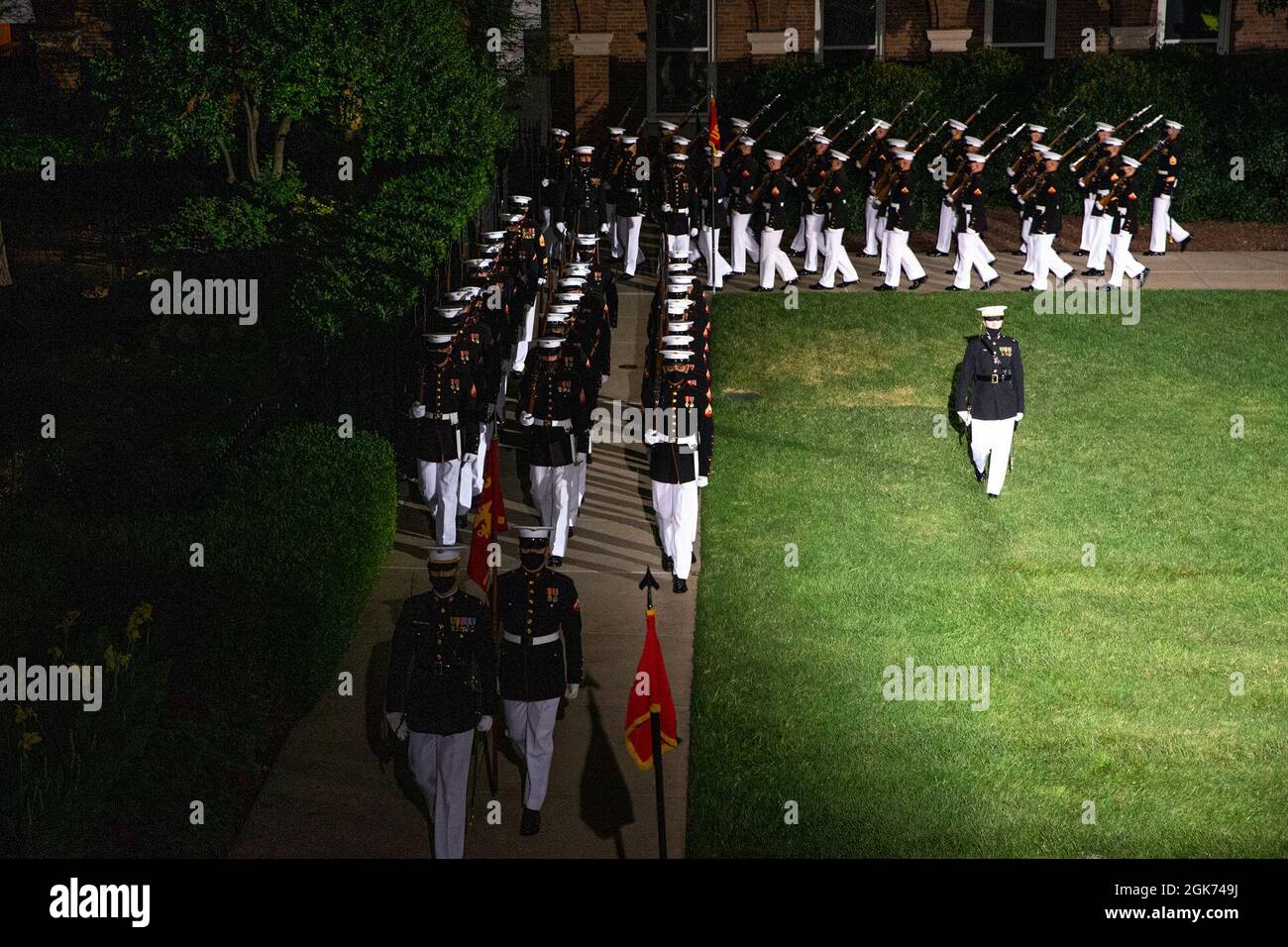 Marines with Marine Barracks Washington conduct “pass in review” during ...