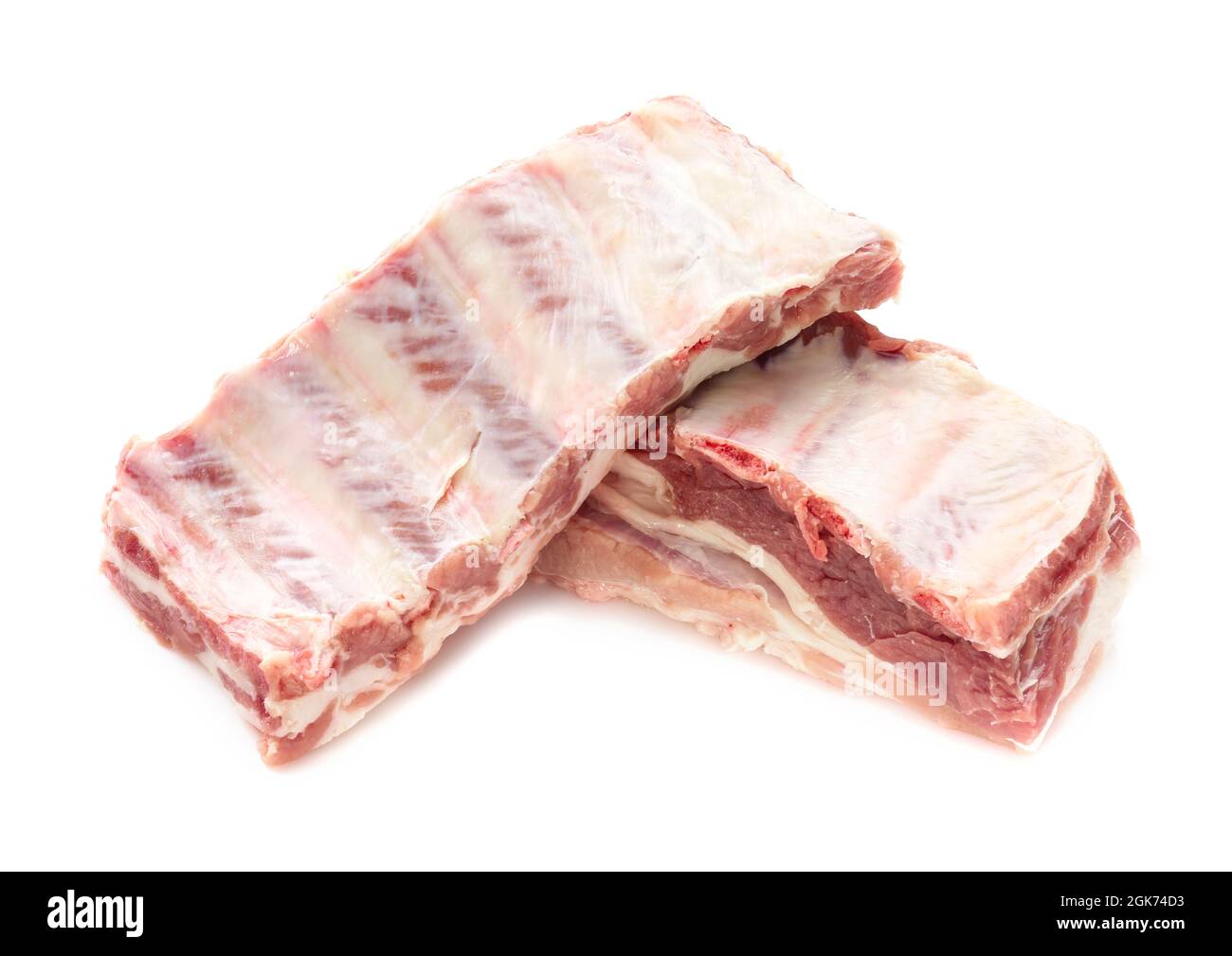Raw ribs isolated on white Stock Photo - Alamy