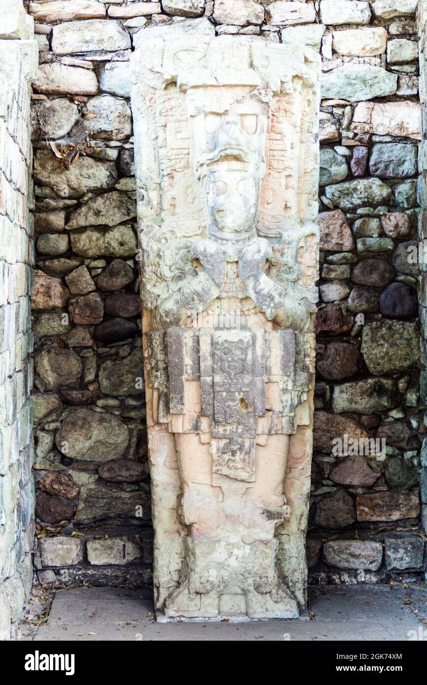 Stela at the archaeological site Copan, Honduras Stock Photo - Alamy