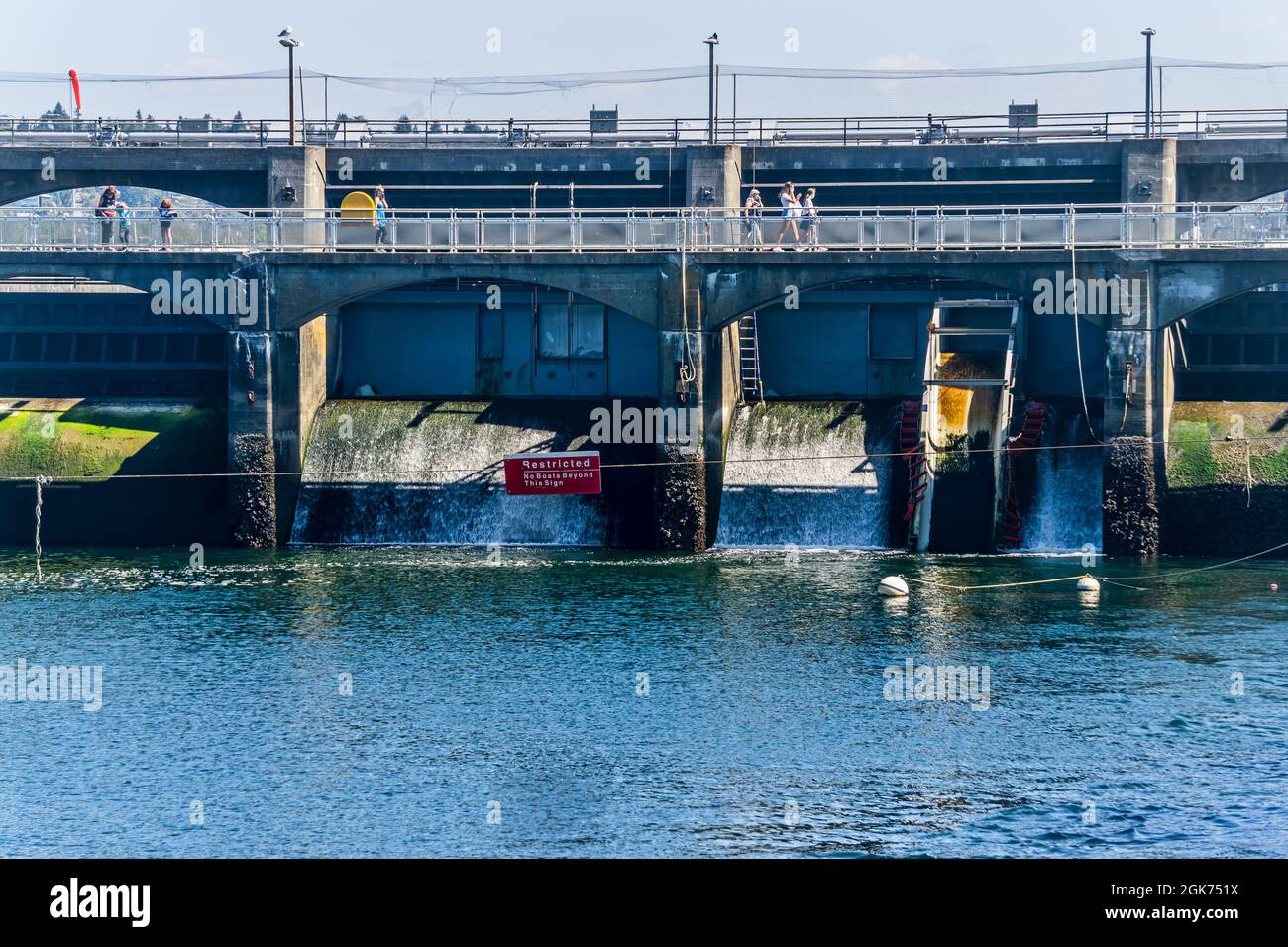 A walkway at the Ballard Locks in Washington State Stock Photo - Alamy