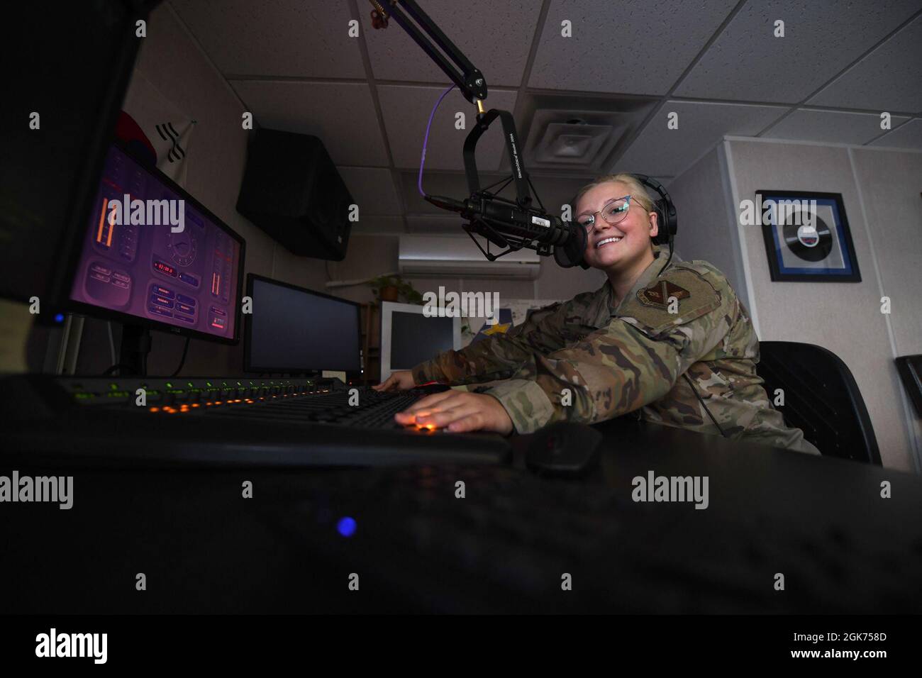 U.S. Air Force Senior Airman Baylee Yassu, Armed Forces Network radio ...
