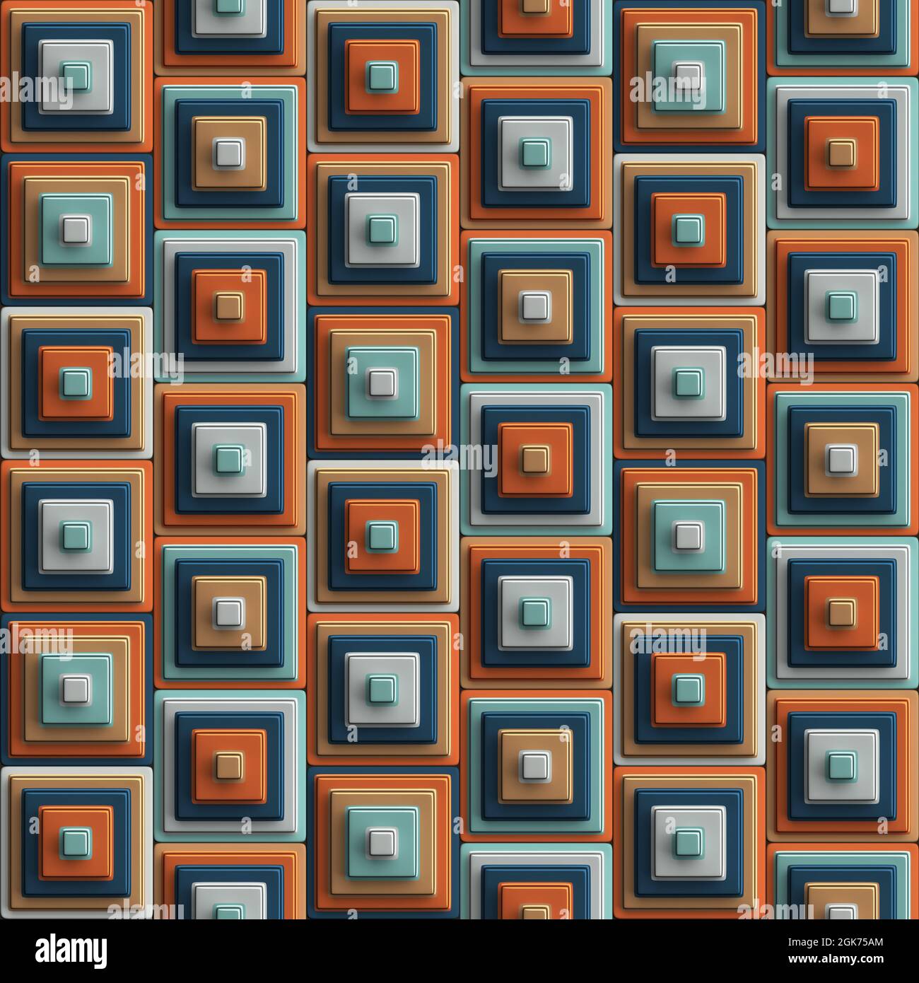 Multicolored geometric composition of concentric 3D cubes in orange and ...