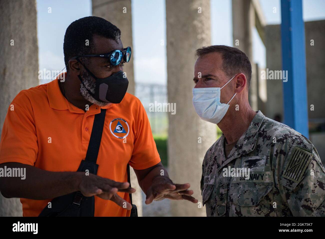 U.S. Navy Rear Adm. Keith Davids, right, U.S. Southern Command Stock ...