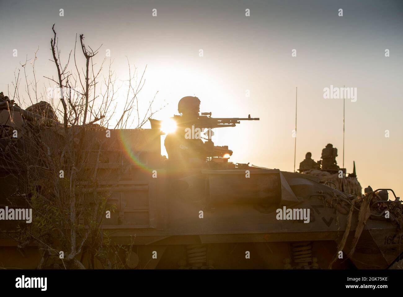 An Australian Army soldier with 1st Armored Regiment stands in the ...