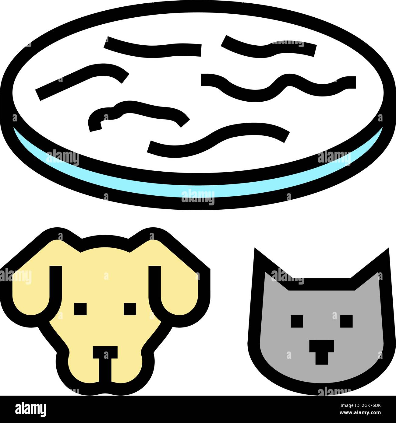 tapeworm animal disease color icon vector illustration Stock Vector ...