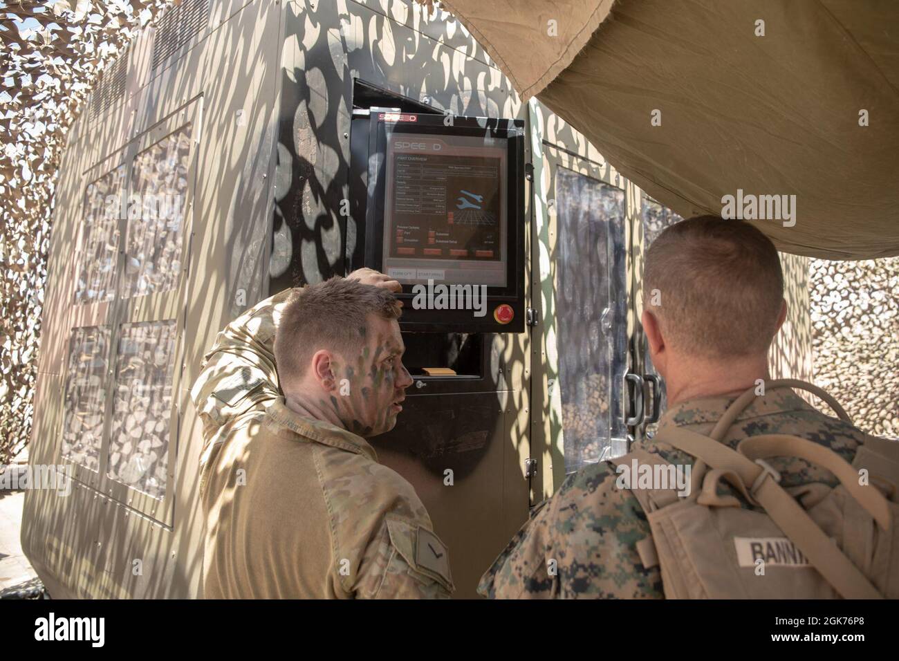U.S. Marine Corps Col. David Banning, right, the commanding officer of ...