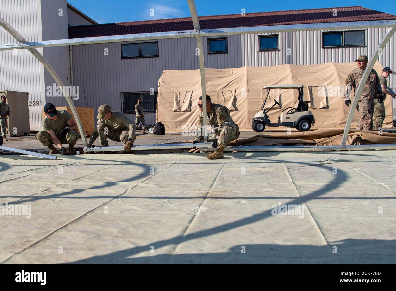 U.S. Air Force Airmen assigned to the 786 Civil Engineering Squadron ...