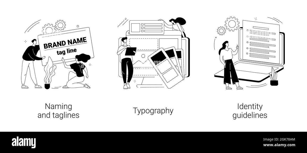 Brand identity abstract concept vector illustrations Stock Vector Image ...