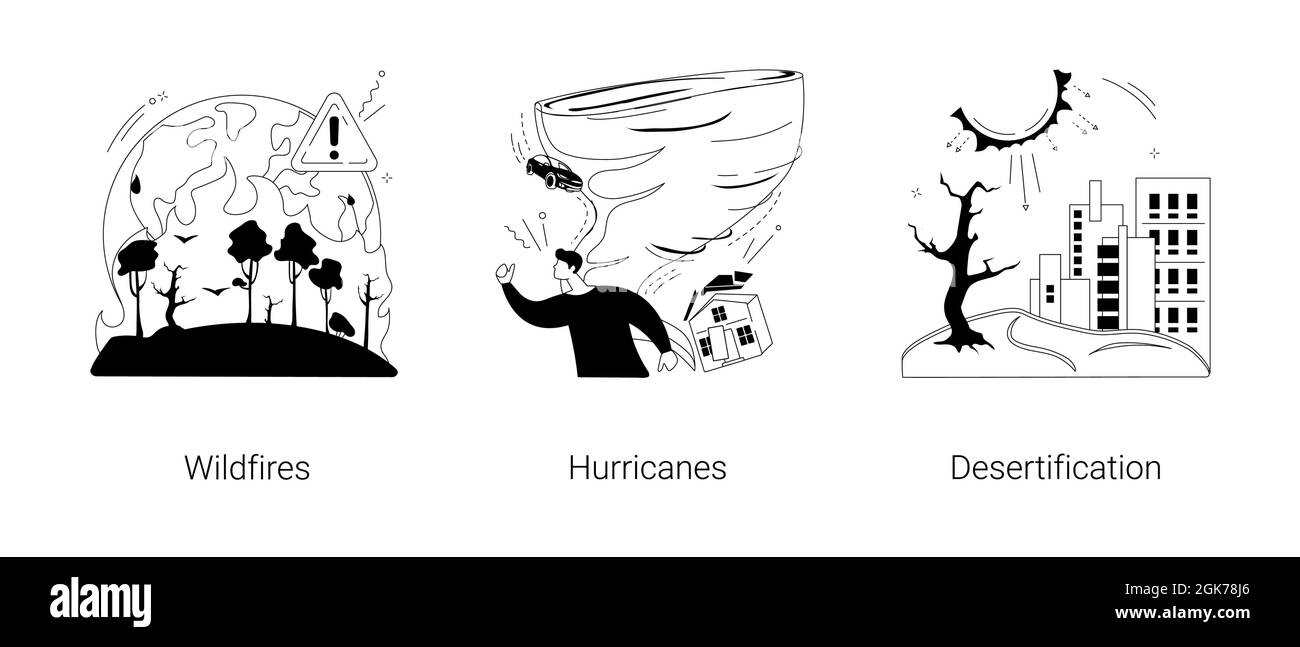 Natural disaster abstract concept vector illustrations Stock Vector ...