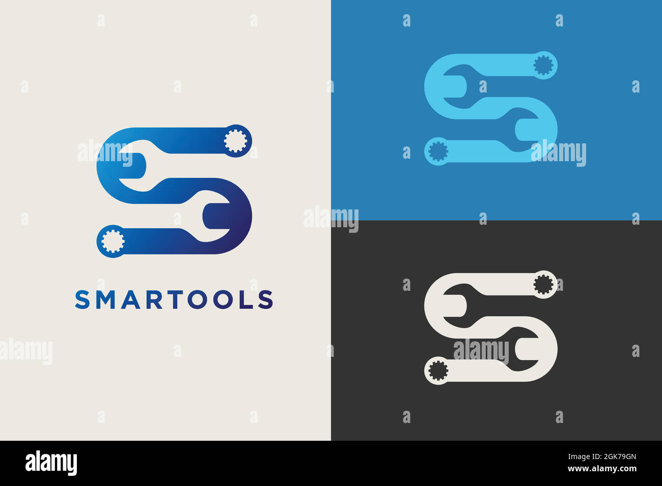 VECTOR LOGO LETTER S. LOGOTYPE PICTOGRAM LETTER S AND WRENCH ...