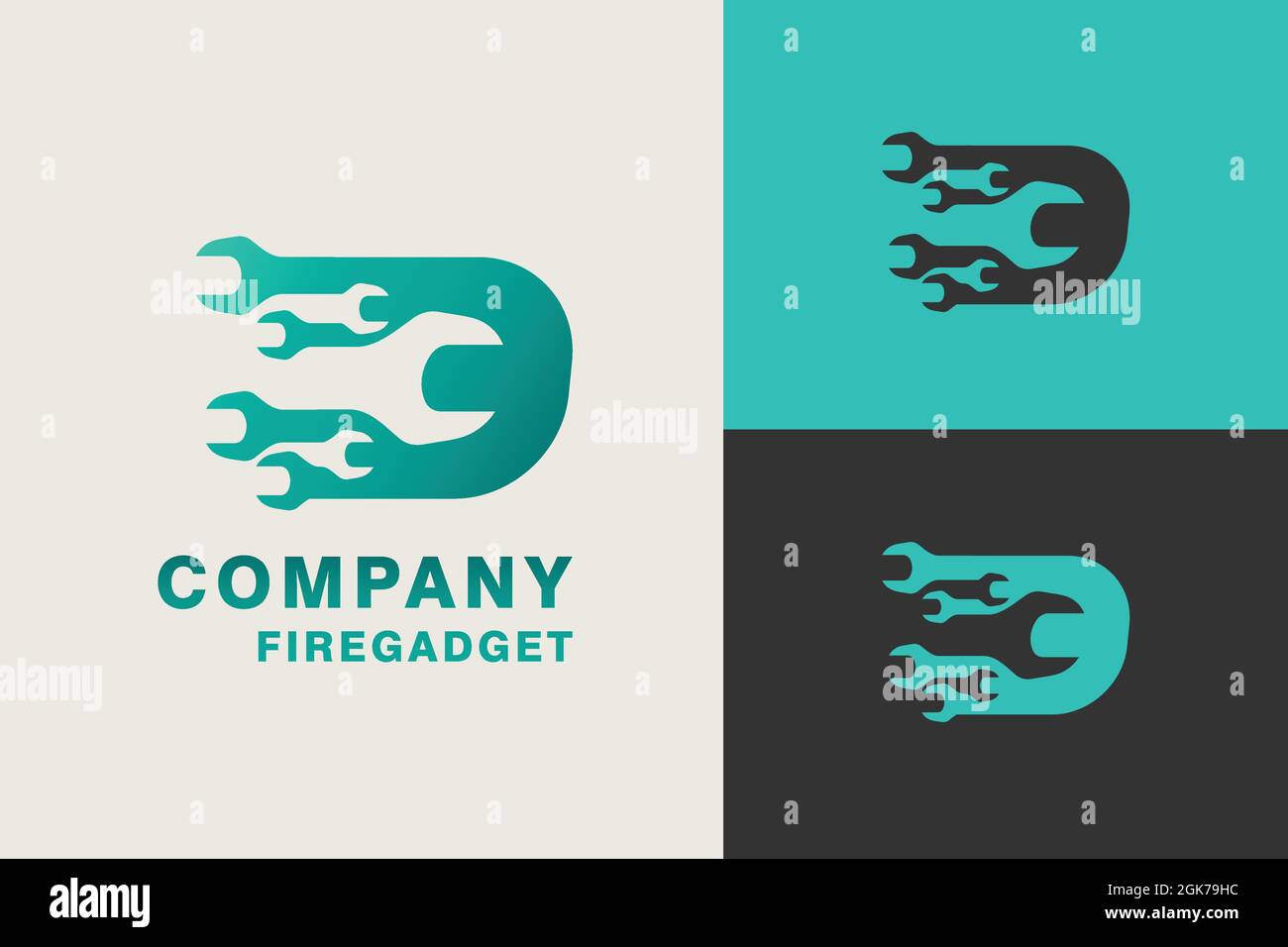 VECTOR FIRED LETTER D. LOGOTYPE PICTOGRAM LETTER D AND WRENCH ...