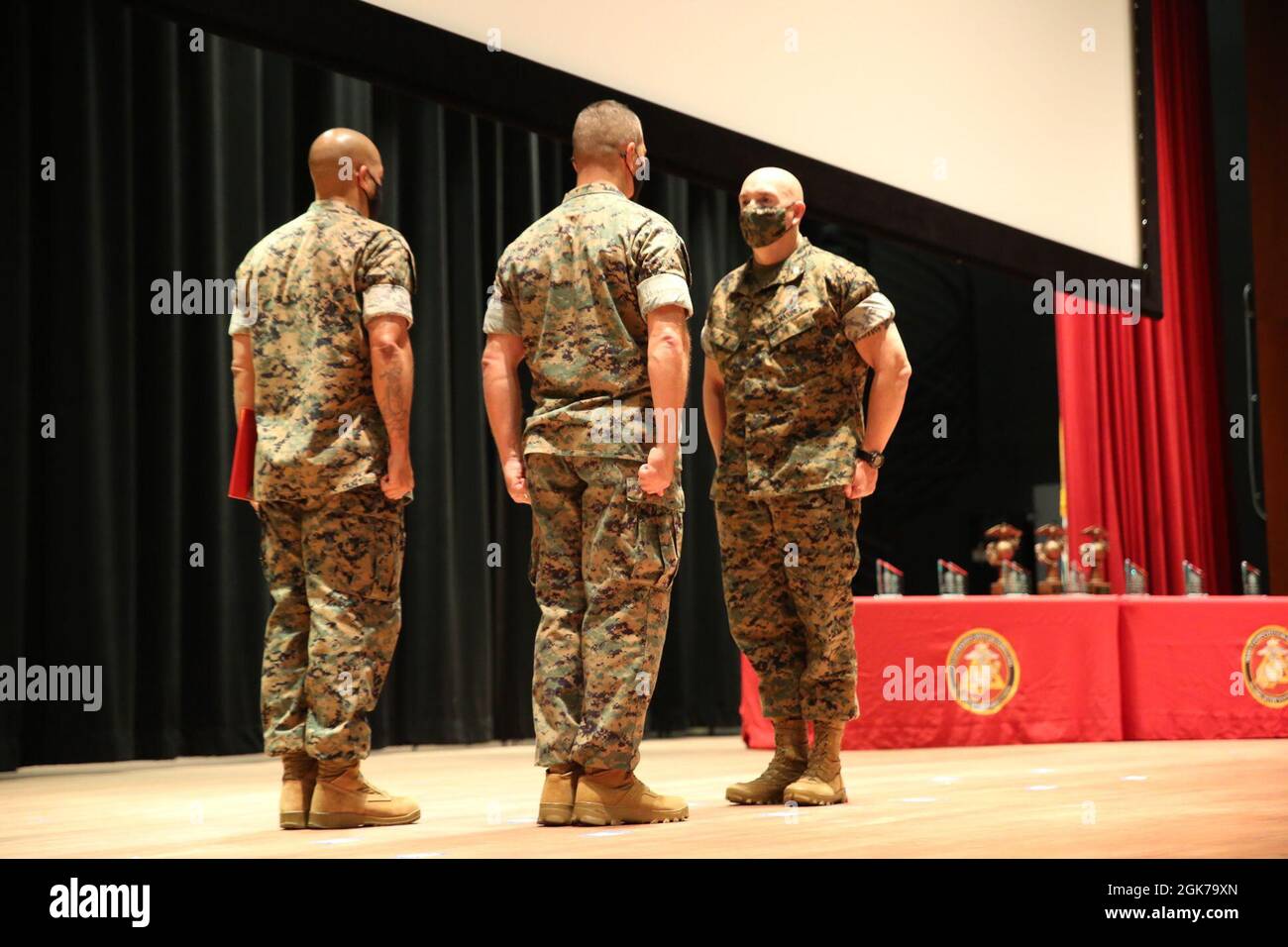 Marine Corps Systems Command's Sgt. Maj. Michael Cato (far right) and ...
