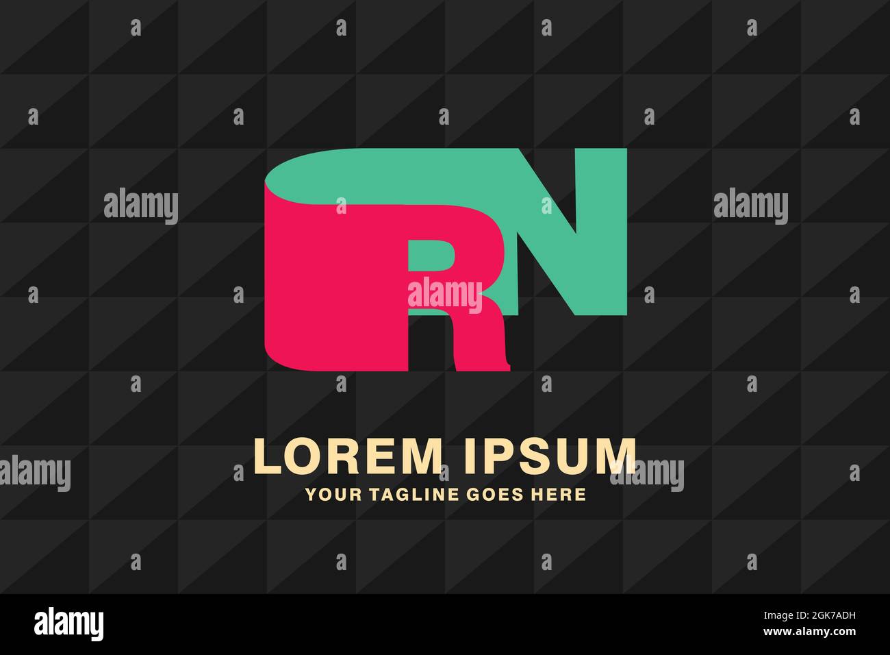 logotype combination letter R and N monogram logo concept and letter ...