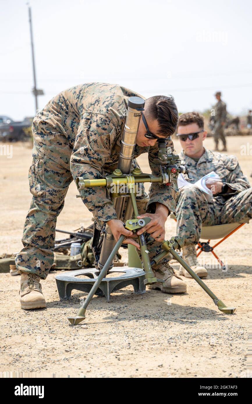 U.S. Marine Corps Lance Cpl. Peter Bianchino, a mortarman with 1st ...
