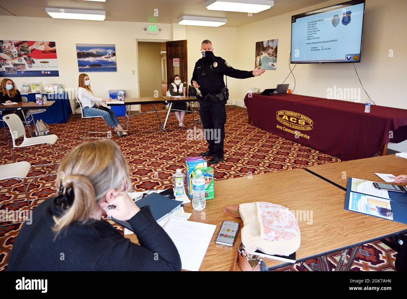 Scott Huntley, Presidio of Monterey police officer, speaks during the ...