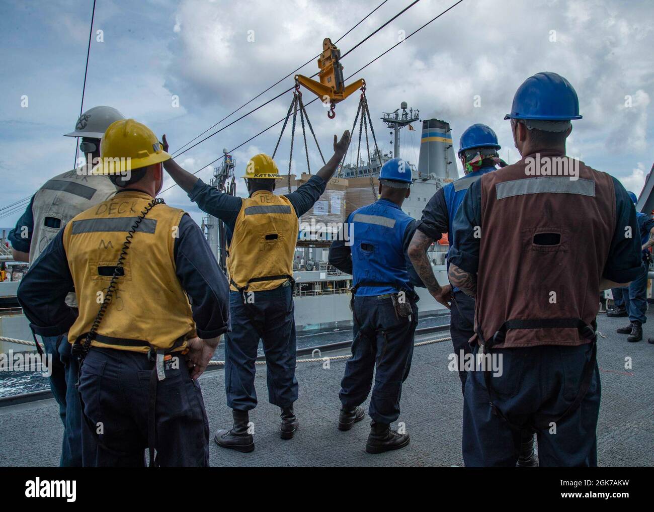 210823-N-YP246-1167 EAST CHINA SEA (Aug. 23, 2021) Sailors assigned to ...