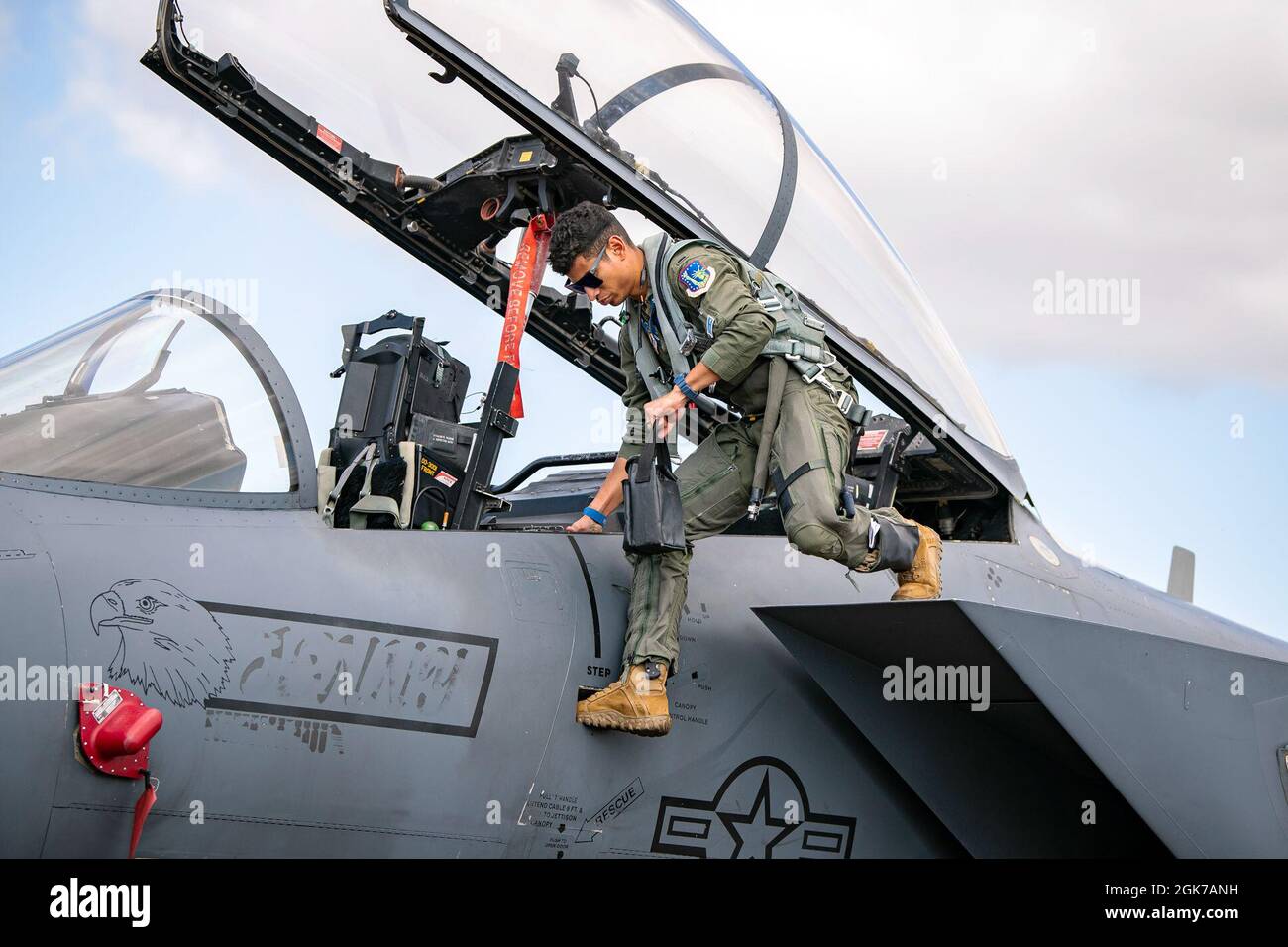 U.S. Air Force 1st Lt. Kyle Gager, 492d Fighter Squadron weapons ...