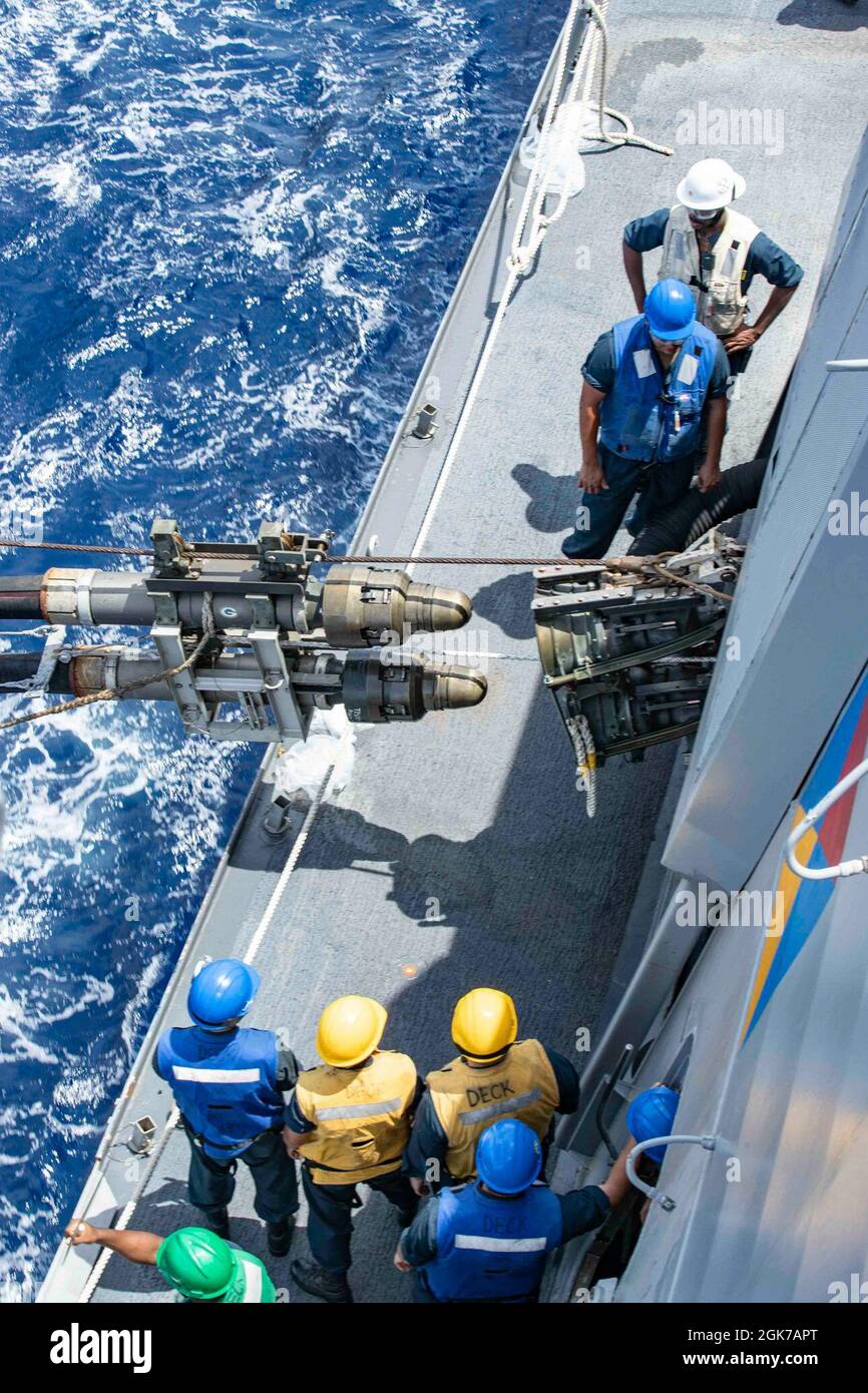 210823-N-YP246-1110 EAST CHINA SEA (Aug. 23, 2021) Sailors observe the ...